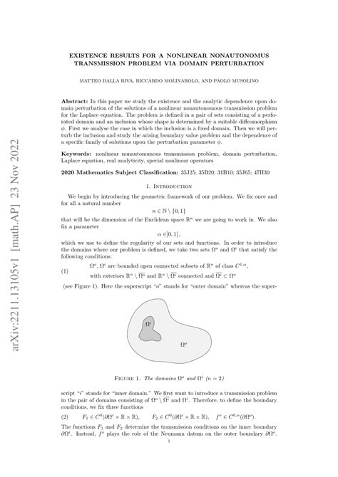 pdf existence results for a nonlinear nonautonomus transmission