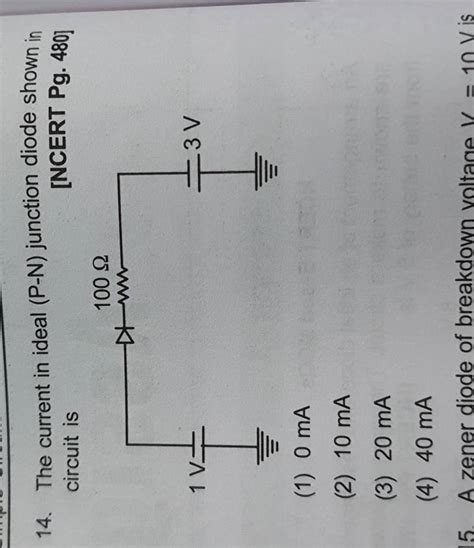 The Current In Ideal P−n Junction Diode Shown In Circuit Is [ncert Pg