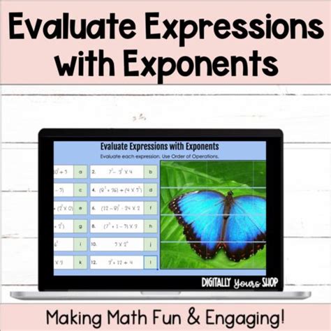 Evaluate Expressions With Exponents Self Checking Digital Activity Made By Teachers