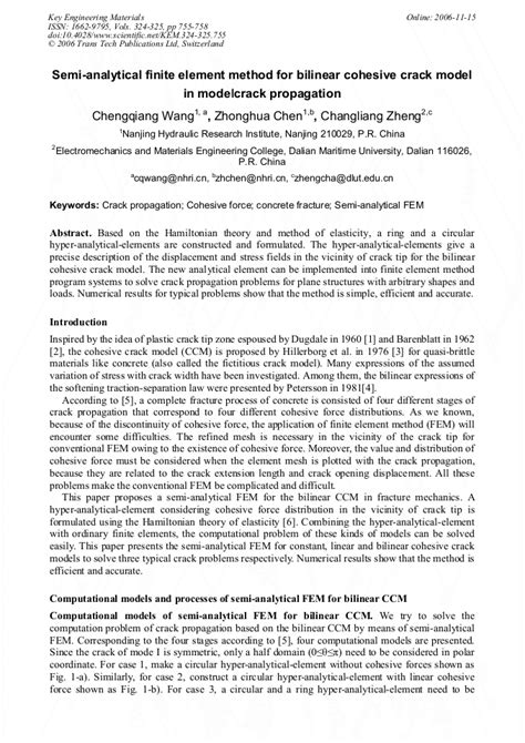 Semi Analytical Finite Element Method For Bilinear Cohesive Crack Model In Mode I Crack