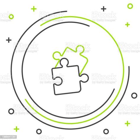 흰색 배경에 격리 퍼즐 아이콘의 라인 조각 비즈니스 마케팅 금융 템플릿 레이아웃 인포그래픽 인터넷 개념 다채로운 개요 개념 벡터 0명에 대한 스톡 벡터 아트 및 기타 이미지