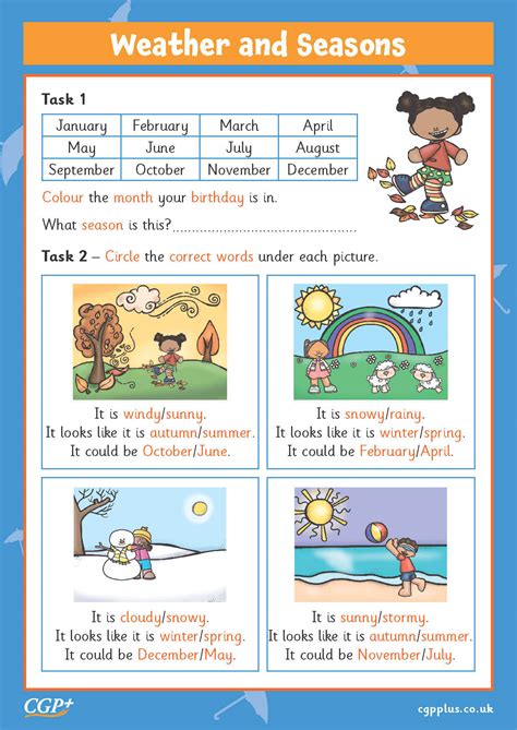 Weather And Seasons Year 1 Cgp Plus Worksheets Library