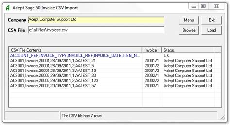 Adept Sage 50 Invoice Csv Import