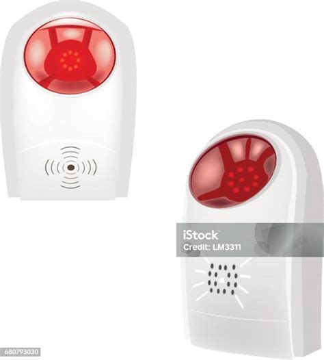 Sistem Alarm Sensor Keselamatan Kebakaran Dan Keamanan Bangunan Ilustrasi Vektor Ilustrasi Stok