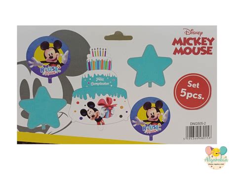 Pack De 5 Globos Mickey Mouse Con Helio