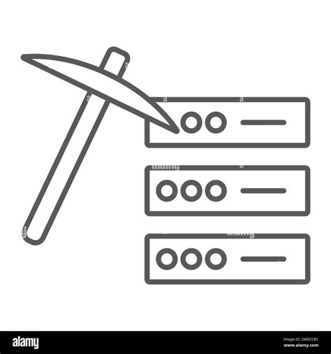 data mining thin line icon data and analytics mining pick sign