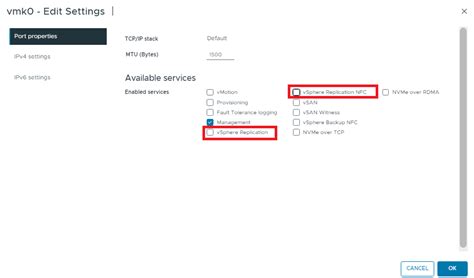 Under Available Services Uncheck Vsphere Replication And Vsphere Replication Nfc Services