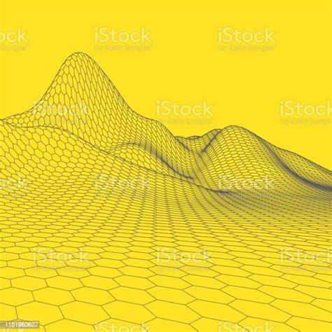 추상적인 벡터 풍경 배경입니다 사이버 공간 그리드 3d 기술 그림입니다 0명에 대한 스톡 벡터 아트 및 기타 이미지 0명 3차원 형태 가상현실 Istock