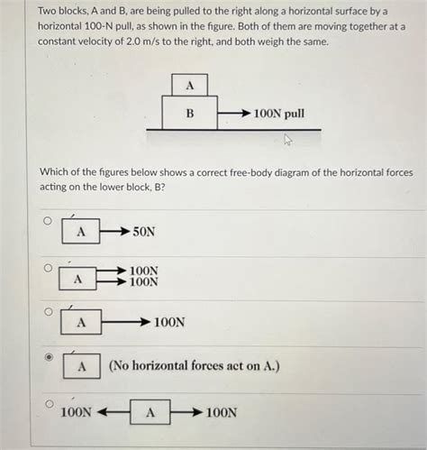 Solved Two Blocks A And B Are Being Pulled To The Right Chegg