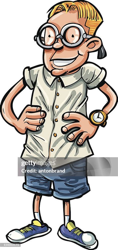 Cartoon Nerd With Hands On His Hips High Res Vector Graphic Getty Images