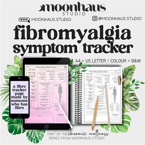 Fibromyalgia Pain And Symptom Tracker Journal Page Instant Download