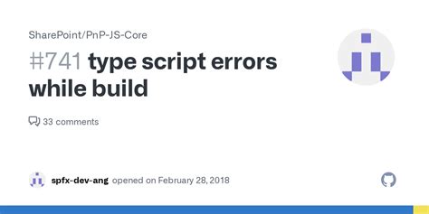 Type Script Errors While Build · Issue 741 · Sharepointpnp Js Core