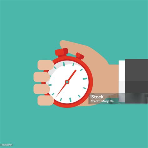 청록색 배경에 고립 된 빨간 스톱 워치와 손 빠른 시간 정지 시계 제한된 제안 마감 기호 계시기에 대한 스톡 벡터 아트 및 기타 이미지 Istock