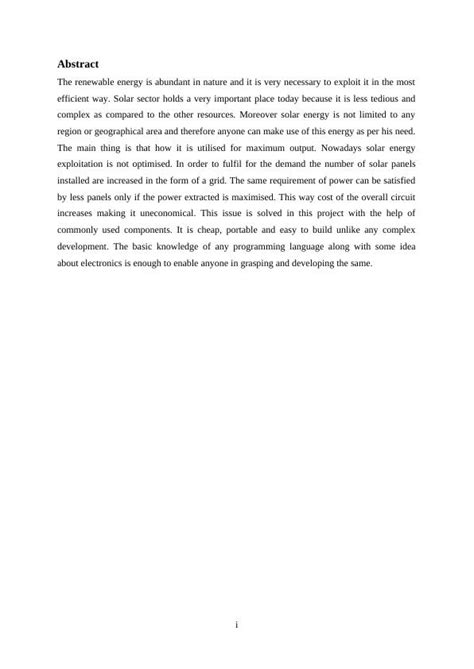 Sun Tracking Solar Panel Project Report For Bachelor Of Technology In Engineering
