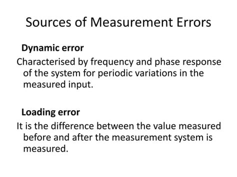 Errors Of Measurement And Systematic Errors Ppt