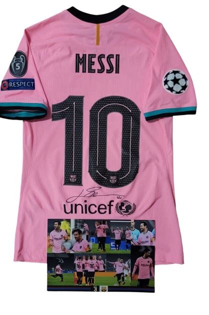 Messi S Signed Issued Shirt Juventus Vs Barcelona Charitystars