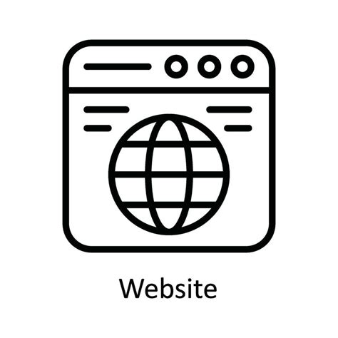 Website Vector Outline Icon Design Illustration Cyber Security Symbol