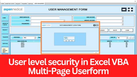 User Level Security In Excel Vba Multi Page Userform Free Trial