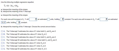 solved use the following multiple regression equation