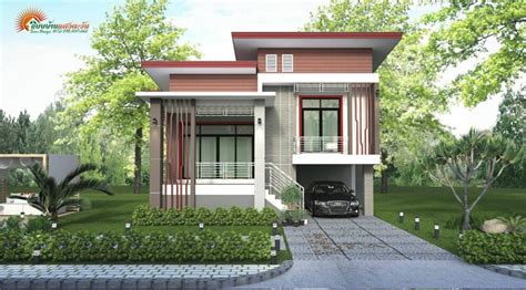 แบบบ้านโมเดิร์นชั้นครึ่งยกพื้นสูง 3 ห้องนอน 3 ห้องน้ำ พร้อมที่จอดรถ