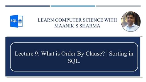 What Is Order By Clause Sorting Data In Sql Sql Order By Clause Youtube
