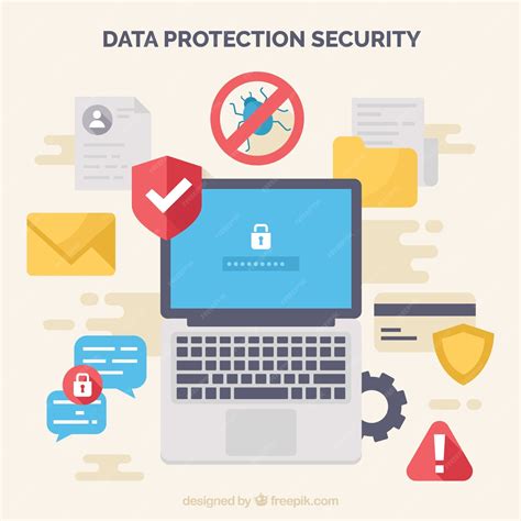 평면 디자인에서 데이터를 보호하기위한 요소 배경 무료 벡터