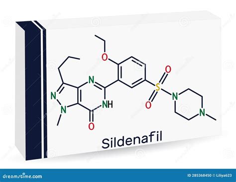 Sildenafil Molecule Structural Chemical Formula Ball And Stick Model