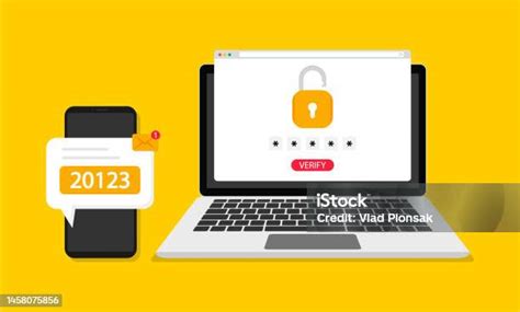 Two Steps Authentication Concept With Laptop And Smartphone Verification Code By Phone