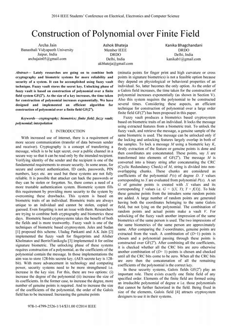 Pdf Construction Of Polynomial Over Finite Field