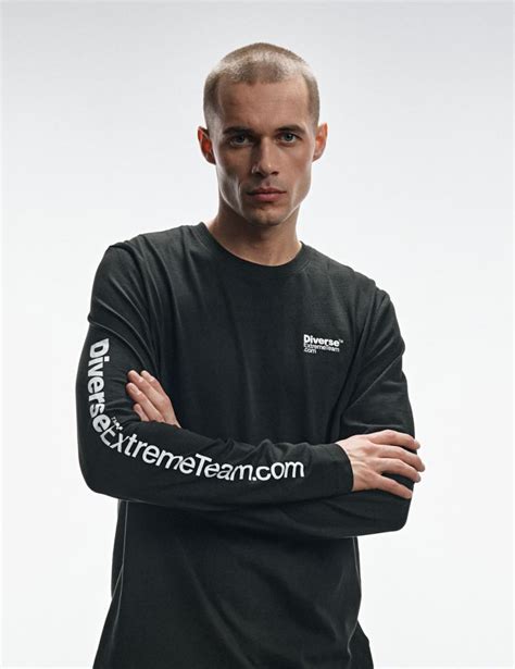 Чоловічий лонгслів Dext Logo з принтами чорний купити в Україні Київ