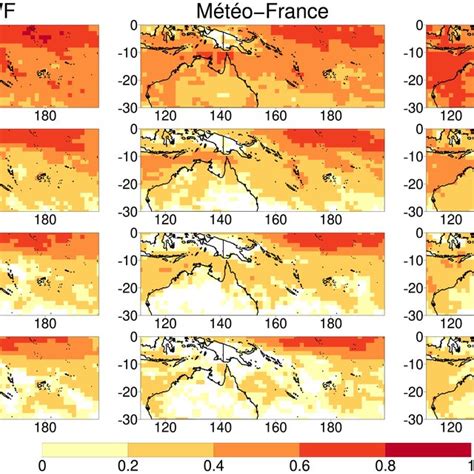 Ensemble Mean Correlation Of The Weekly Average Of Rainfall Between The