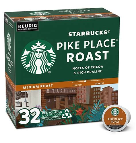 Starbucks K Cup 커피 포드 미디엄 파이크 플레이스 로스트 100 아라비카 32개 1팩 티몬