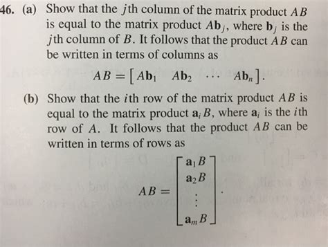 solved 46 a show that the jth column of the matrix