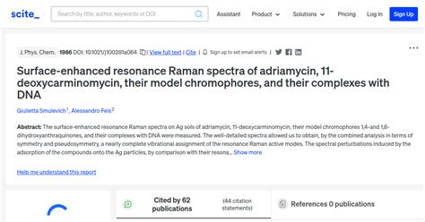 Surface Enhanced Resonance Raman Spectra Of Adriamycin 11 Deoxycarminomycin Their Model