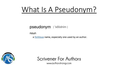 Training 144 Using Pseudonyms Pen Names And Book Marketing With