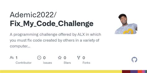 Github Ademic Fix My Code Challenge A Programming Challenge Offered By Alx In Which You