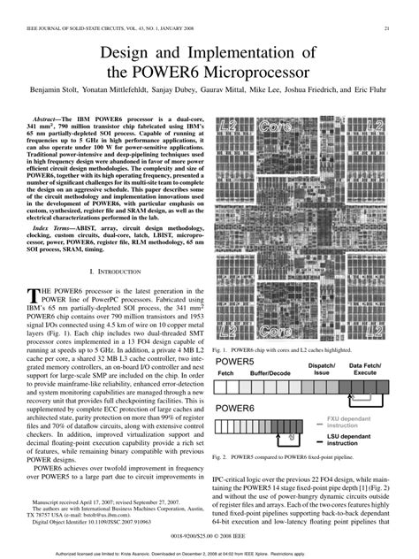 Pdf Design And Implementation Of The Power6 Microprocessor