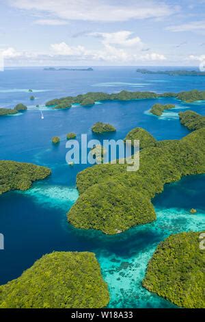 Aerial View Of The Rock Islands Palau Micronesia Oceania Pacific