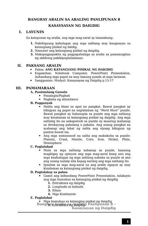 Masusing Banghay Aralin Sa Araling Panlipunan Viii Kasaysayan Ng Eroppa