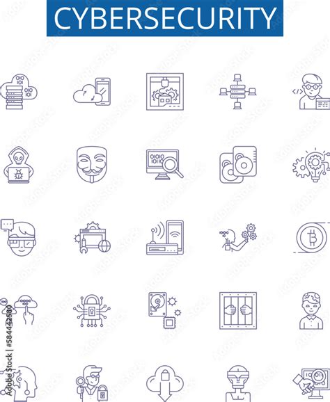 Cybersecurity Line Icons Signs Set Design Collection Of Cybersecurity Network Security