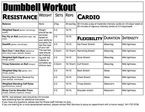 Dumbbell Workout Chart Effective Exercise Routine