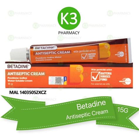 Betadine Antiseptic Cream 15g Shopee Malaysia
