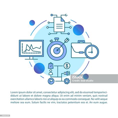 데이터 평가 파란색 배경 아티클 페이지 벡터 템플릿입니다 브로셔 잡지 선형 아이콘과 텍스트 상자소책자 디자인 요소 인쇄 디자인