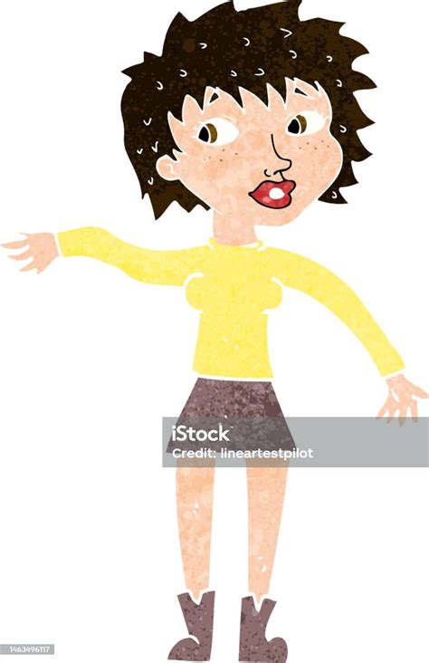 말풍선이 있고 손 흔드는 여자 친근하다 낙서 드로잉에 대한 스톡 벡터 아트 및 기타 이미지 낙서 드로잉 등장인물 만화