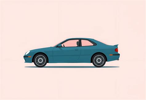 Side View Of Blue Sports Coupe Illustration Free Download Ai Scribbles