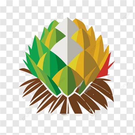 다양한 색상이 포함된 파인애플 그림 벡터 흰색 배경에 있는 케투팟의 단순한 다채로운 아이콘 그림자 없음 작은 프레임 중앙 Png 일러스트 및 벡터 에 대한 무료