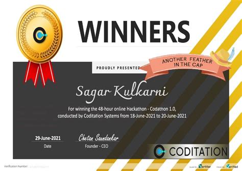 Sagar Kulkarni On Linkedin Hackathon2021 Coditationsystems