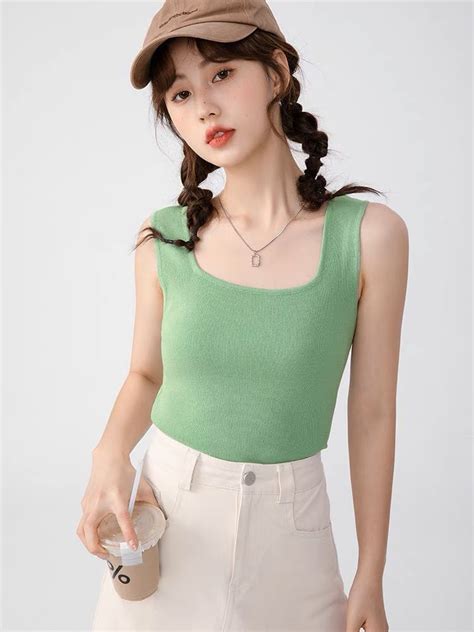 Crop Top Basic Womens Fashion Tops Sleeveless On Carousell
