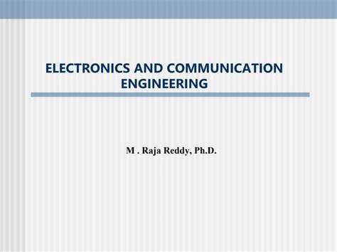 Electronics And Communication Engineering Ppt