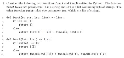 Solved 2 Consider The Following Two Functions FuncA And Chegg